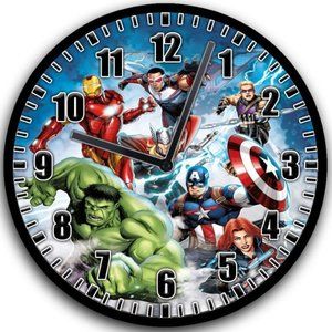 Clock | Wall Decor | Marvel Avengers Clock Room Decor Marvel Heroes ...